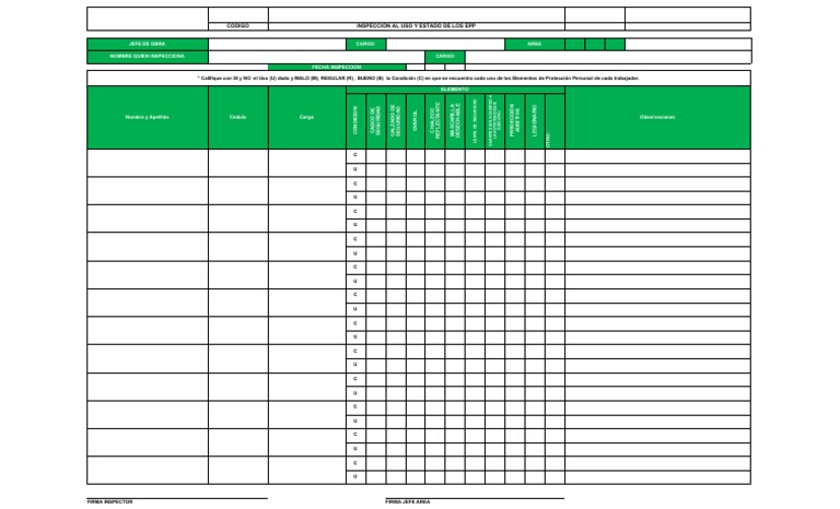 Check List Epp | PDF