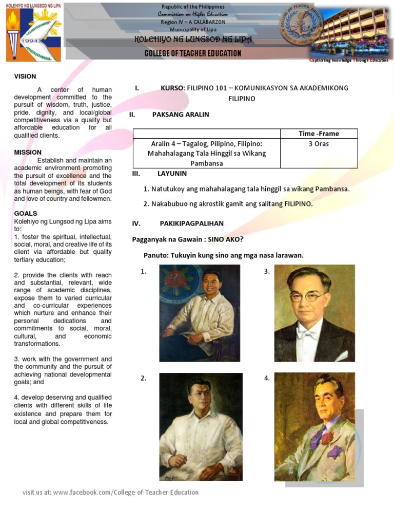 Fil 101 - Aralin 42 | PDF | Tagalog Language | Philippines