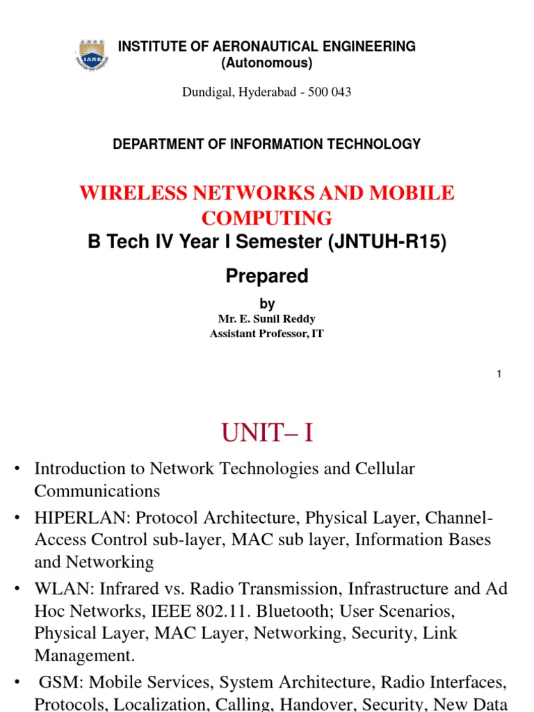 Mobile Computing and Wireless Networks Overview | PDF | Channel Access ...
