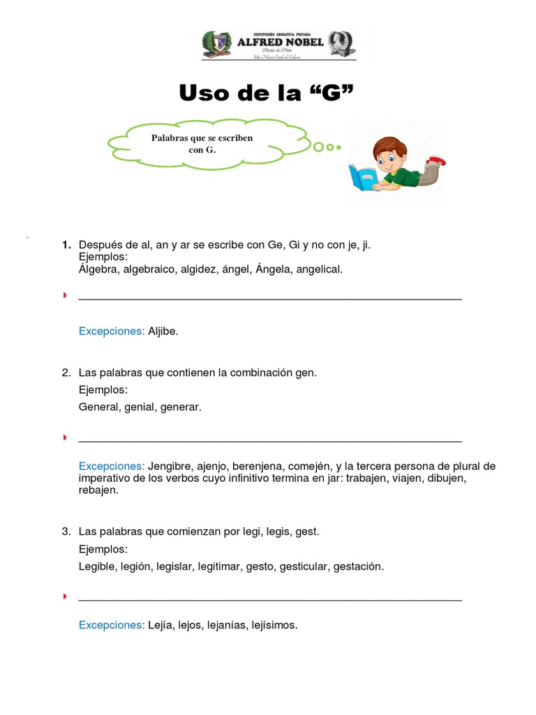 4a - 4B Palabras Con G | PDF