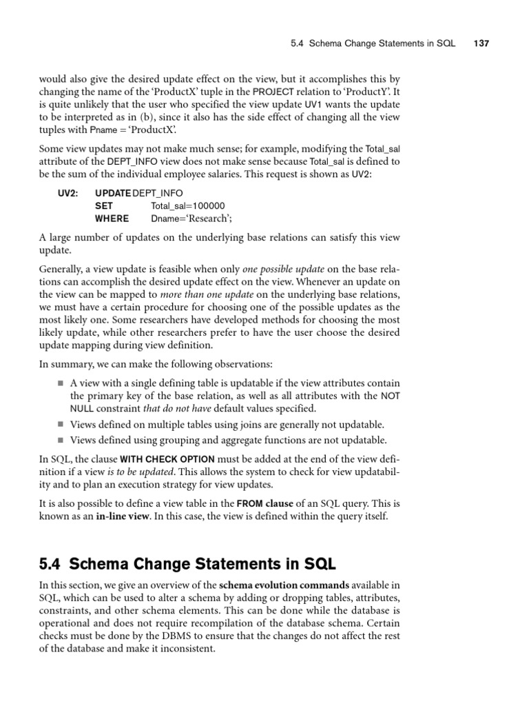 SQL Schema Change Statements | PDF | Databases | Data Management Software