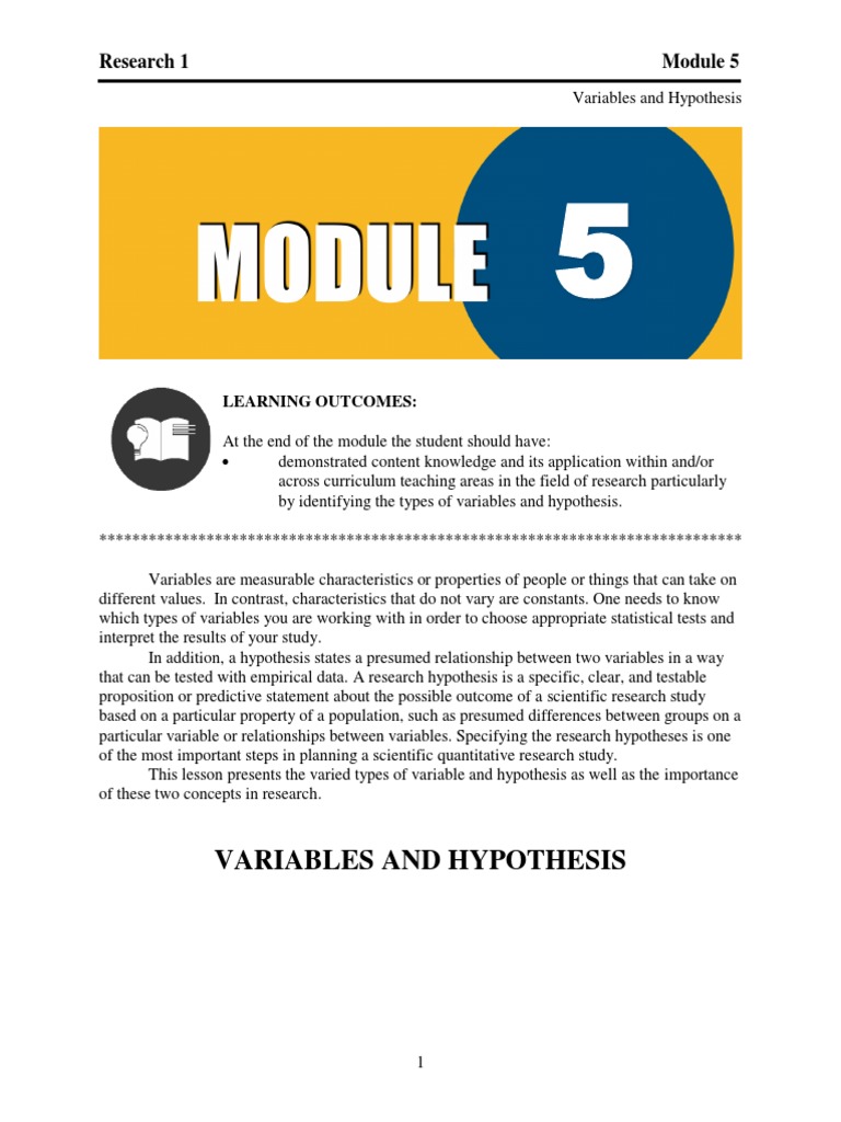 Research1 - Module 5 - Eleccion | PDF | Hypothesis | Science