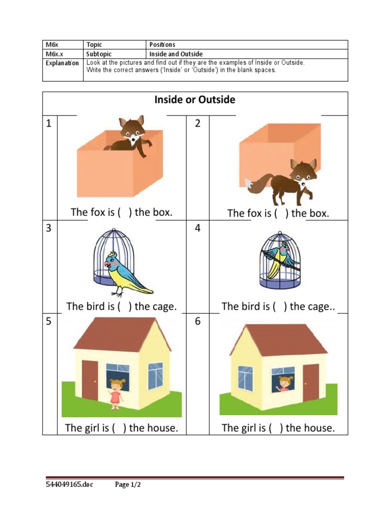 Inside or Outside: M6x Topic Positions M6x.x Subtopic Inside and ...