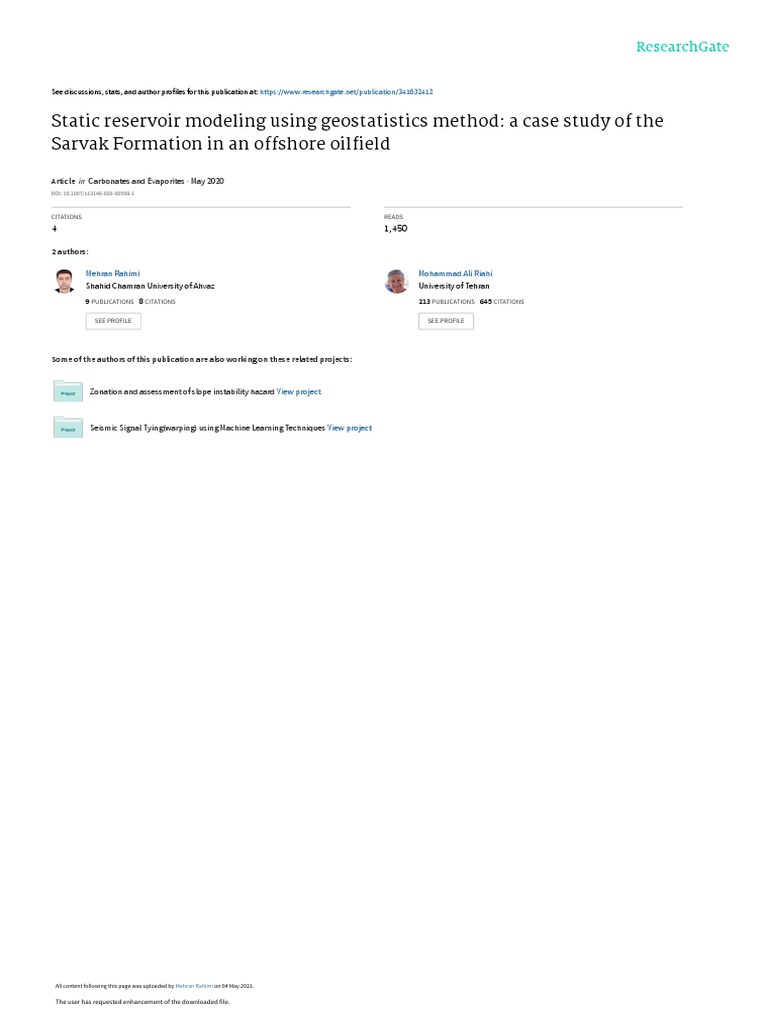 Static Reservoir Modeling Using Geostatistics Method A Case Study of ...