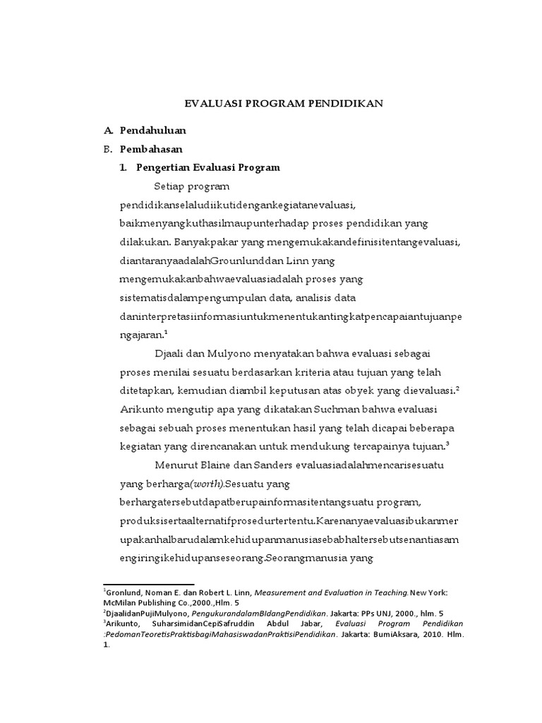 Evaluasi Program Pendidikan | PDF | Karier & Perkembangan