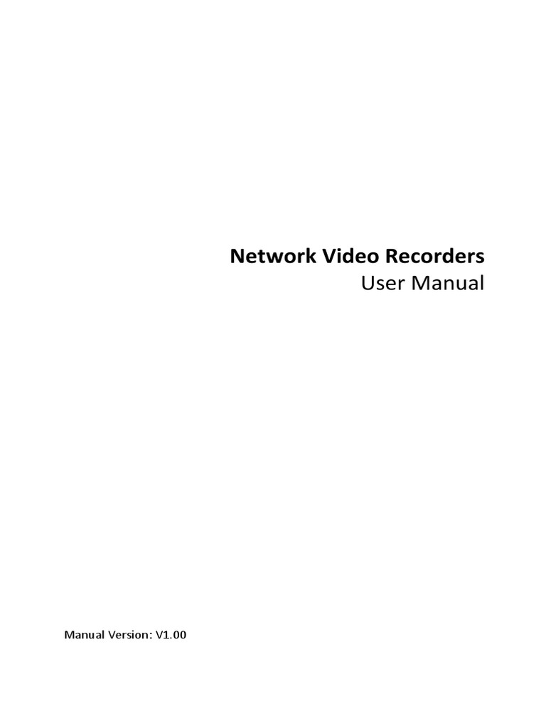 Network Video Recorder Manual | PDF | Exposure (Photography) | Shutter ...