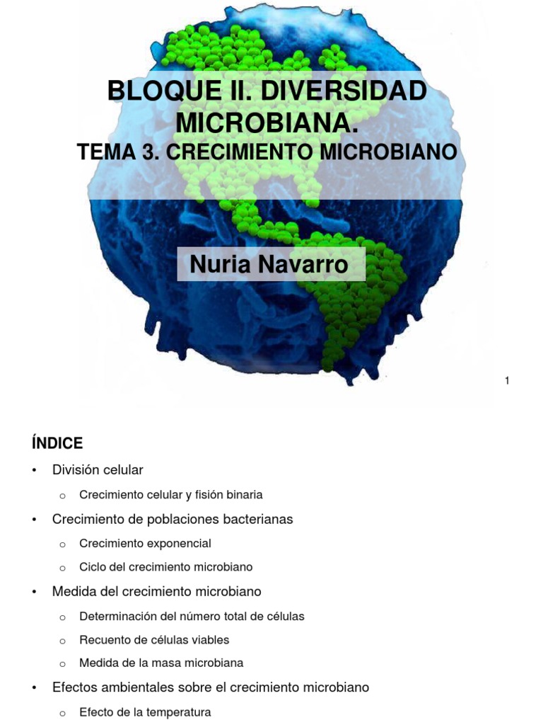 TEMA 3. Crecimiento Microbiano | PDF | Agua | Las bacterias
