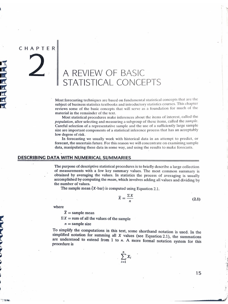 Review of Basic Statistical Concepts Hanke | PDF
