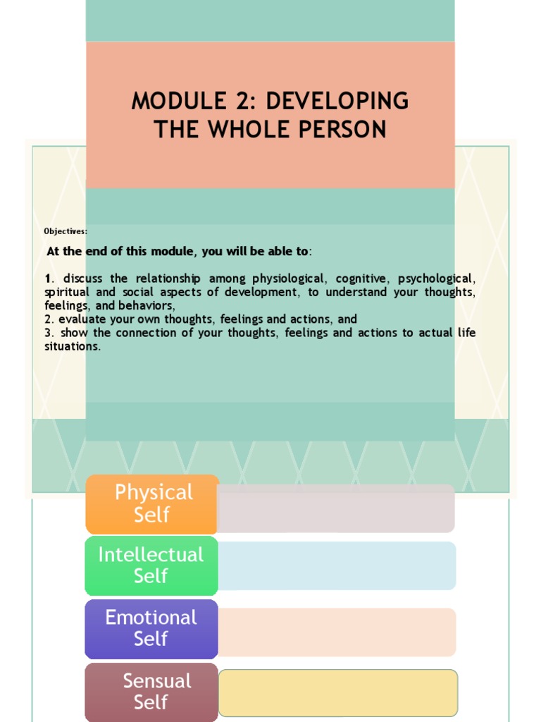 Module 2: Developing The Whole Person | PDF | Feeling | Self