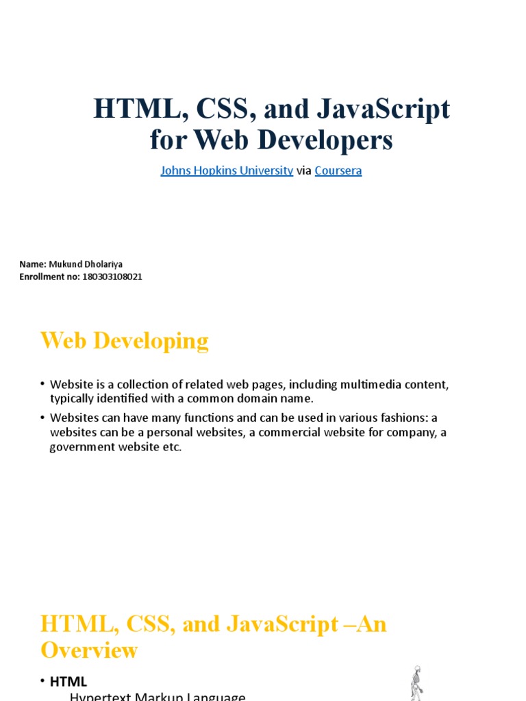 HTML, CSS, and JavaScript For Web | PDF