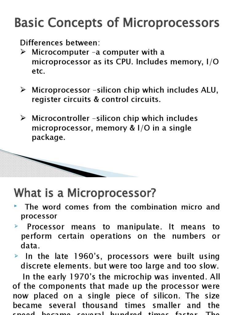 Basic Concepts of Microprocessors | PDF | Central Processing Unit | Input/Output