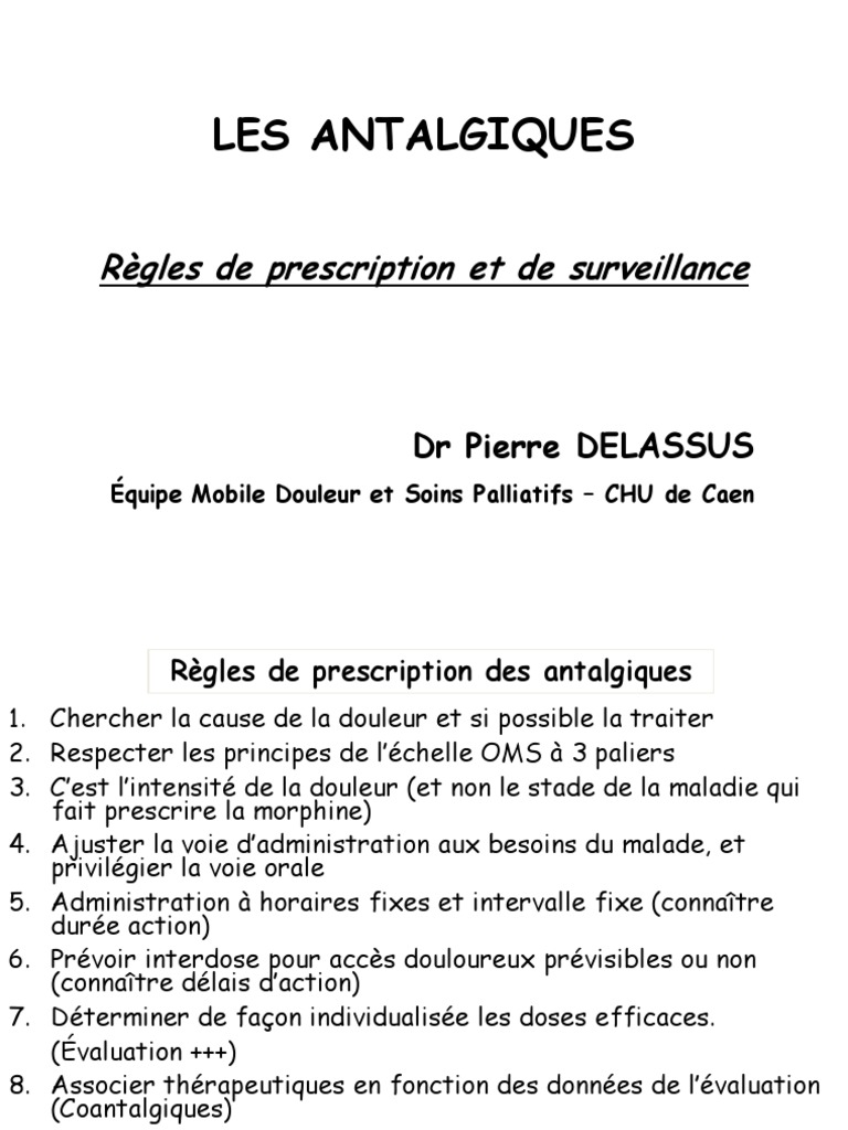 Prescription et Surveillance des Antalgiques | PDF | Morphine | Antalgique