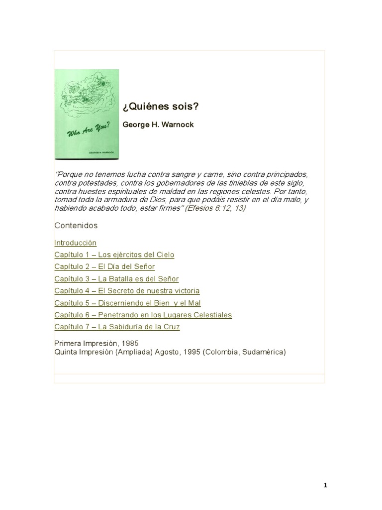 QUIENES SOIS George Warnock, PDF | Descargar gratis PDF | Sansón | Jesús