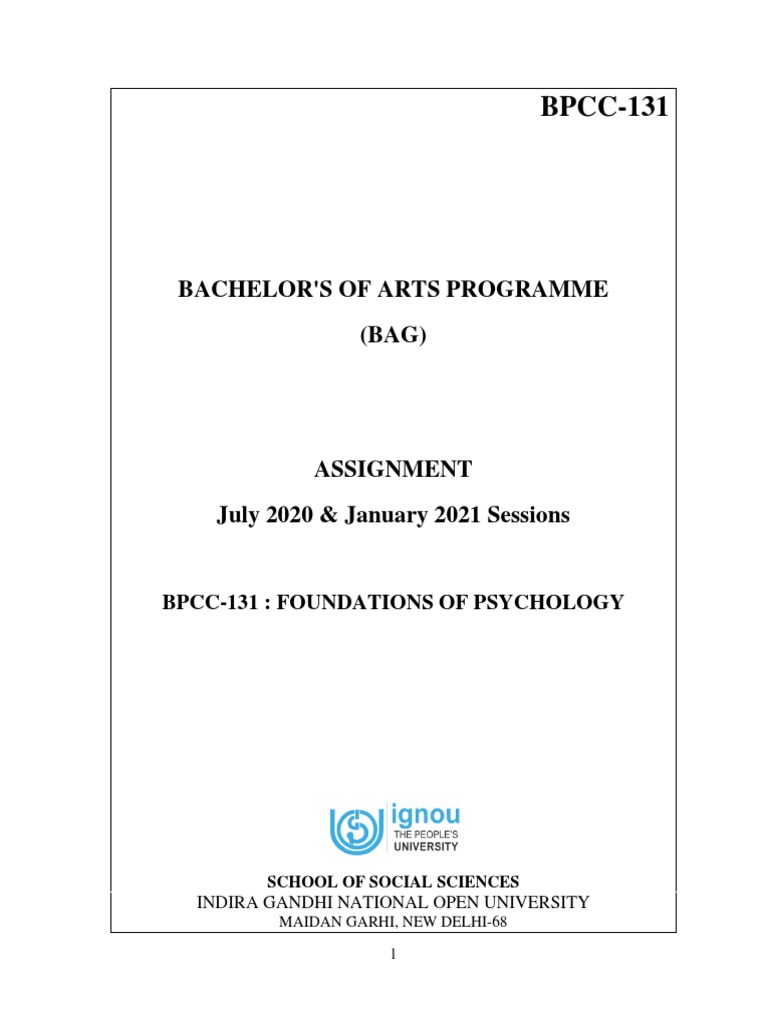 BPCC 131 Assignment 2020-2021 ENGLISH | PDF | Test (Assessment ...