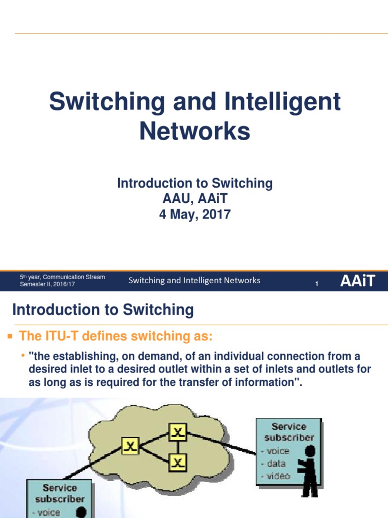 1 Lecture Slide Switching Intro | PDF | Computer Network | Packet Switching