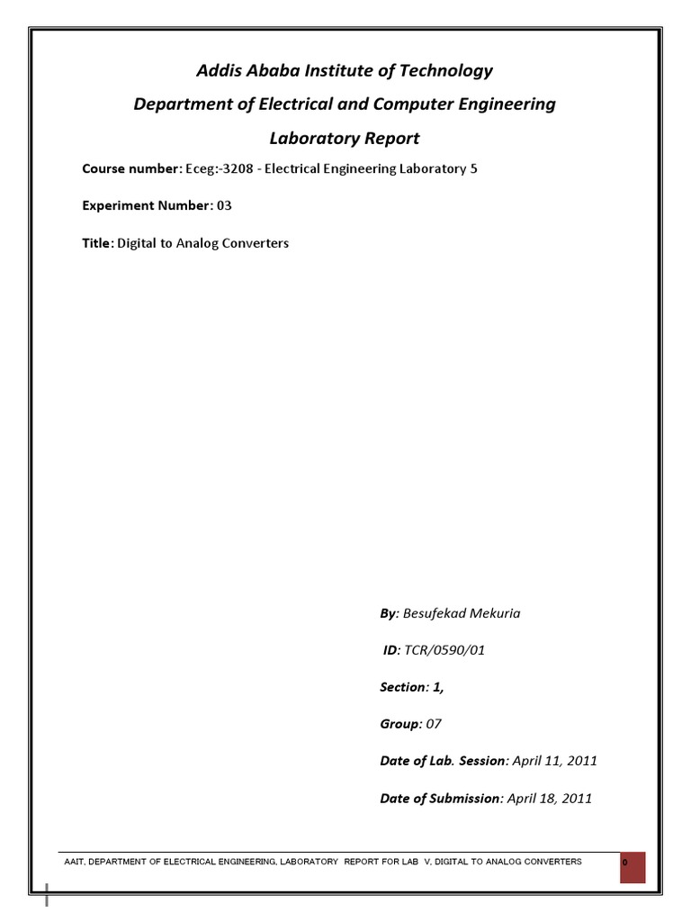 Lab Report 3 - Digital To Analog Converters | PDF | Digital To Analog ...