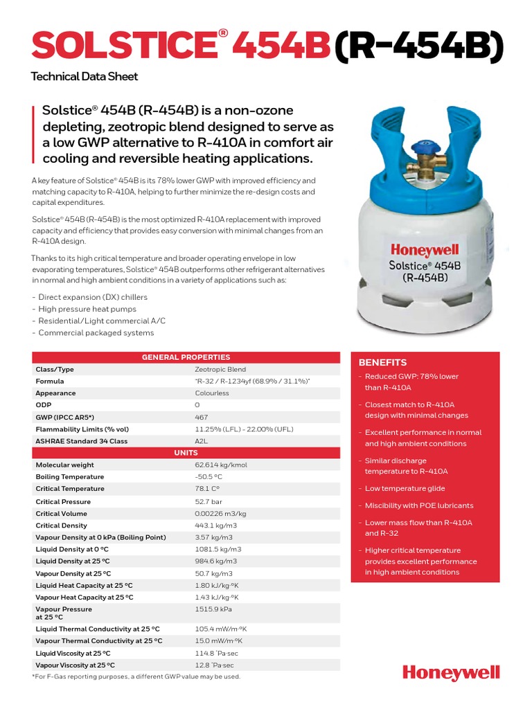 Honeywell SolsticeÂ®454B R 454B TDS - EN 1 | Download Free PDF ...