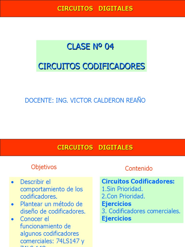 Circuitos Codificadores Digitales | PDF | Tecnología digital ...