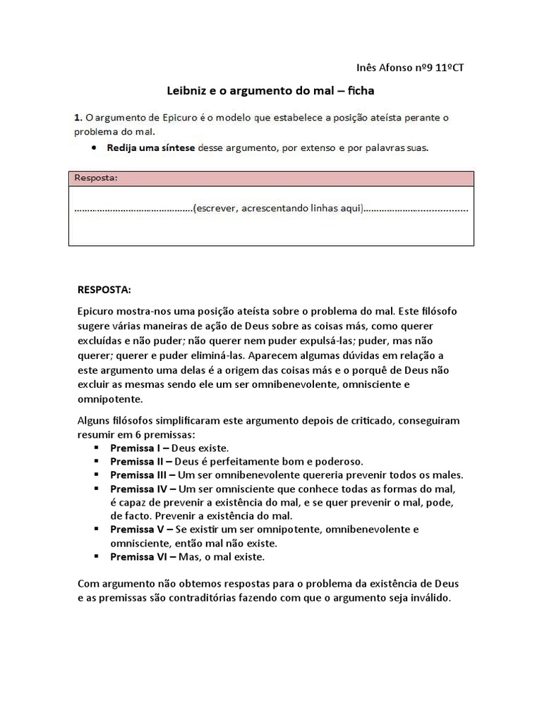 Leibniz e o Argumento Do Mal | PDF