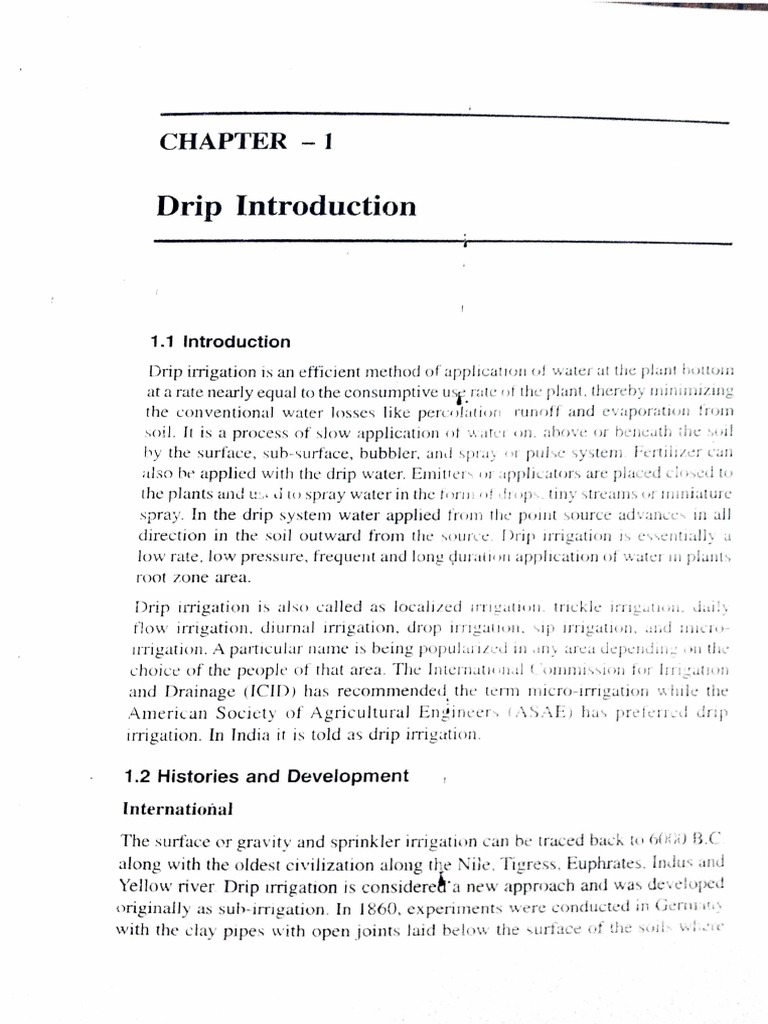 Drip Introduction: Chapter | PDF | Irrigation | Hydrology