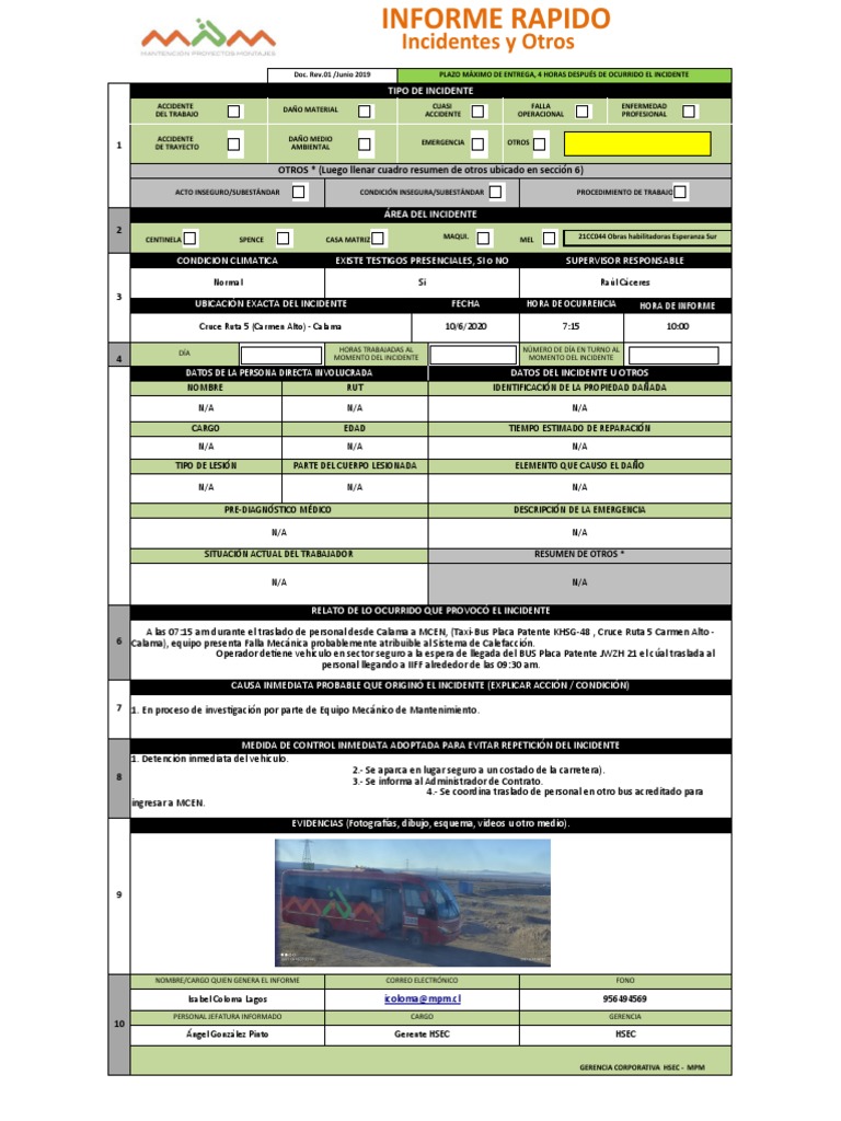 Informe Flash 10-06-2020 Falla Operacional | PDF