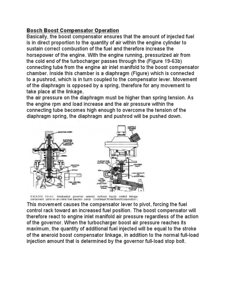 Bosch Boost Compensator Operation Explained | PDF