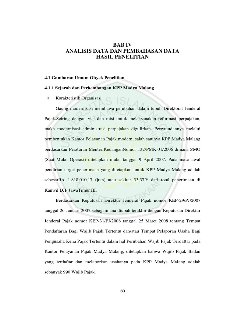 Analisis KPP Madya Malang: Sejarah dan Layanan | PDF