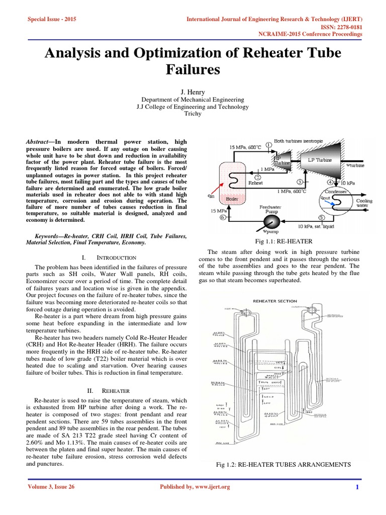 Analysis and Optimization of Reheater Tube Failures: J. Henry | PDF ...