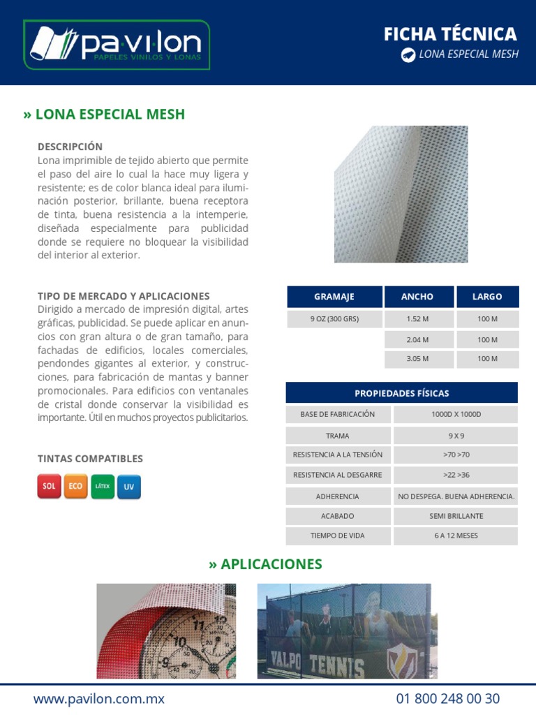 Lona Mesh Ligera para Publicidad Exterior | PDF