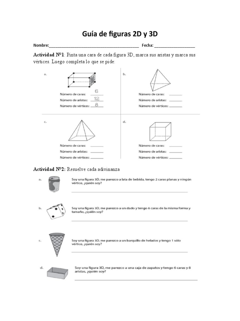 Guía de Figuras 2D y 3D | PDF
