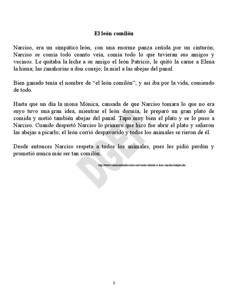 La lección del león comilón | PDF