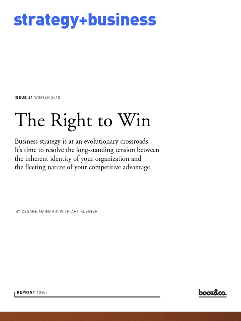 Right To Win | PDF | Strategic Management | Economies