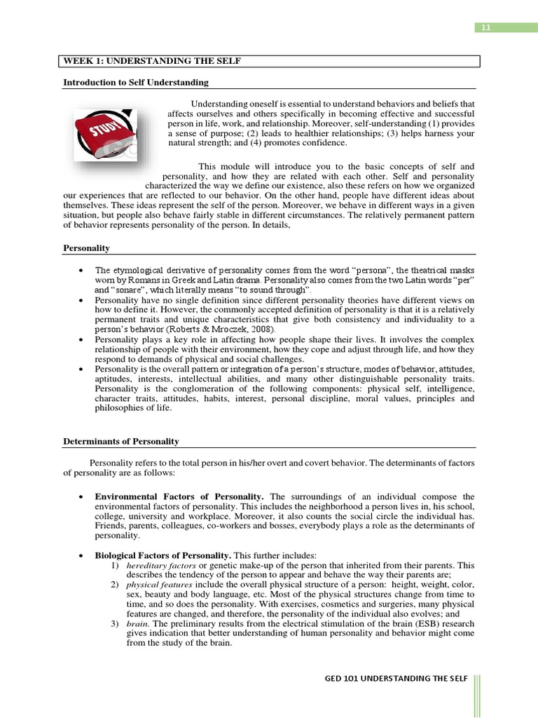 Understanding The Self: Chapter 1 | PDF | Extraversion And Introversion | Behavioural Sciences