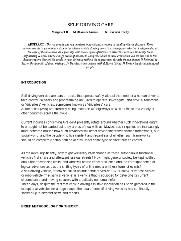 Self Driving Cars | PDF | Lidar | Internet Of Things