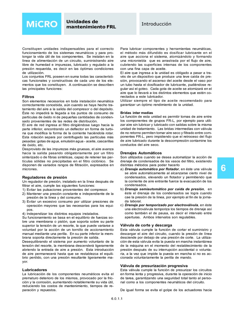 Mantención Unidad FRL | PDF | Filtración | Agua