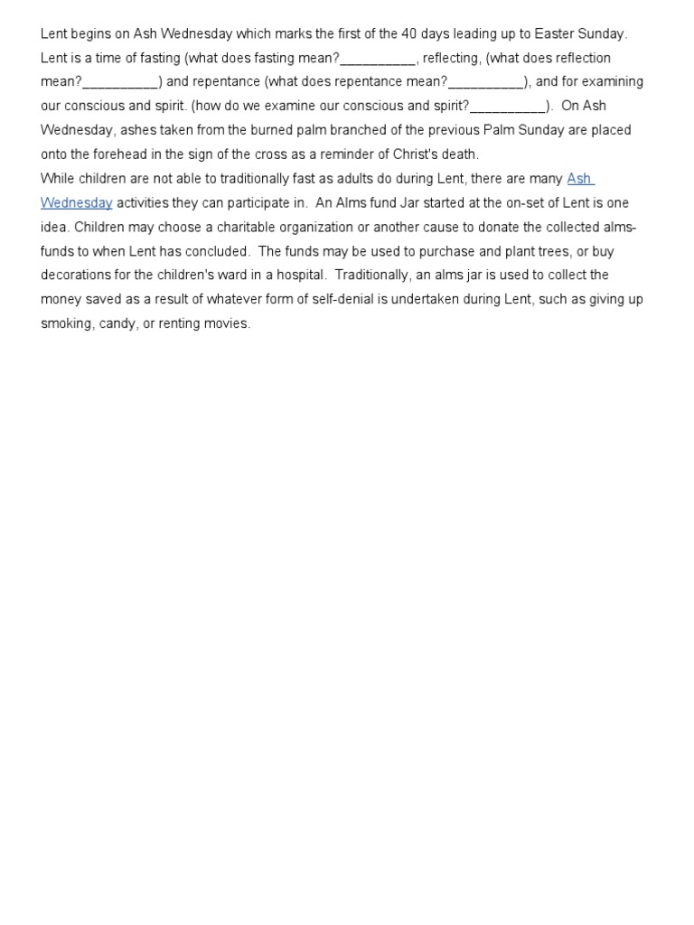 An Overview of the Meaning, Traditions, and Events of Lent and Holy ...