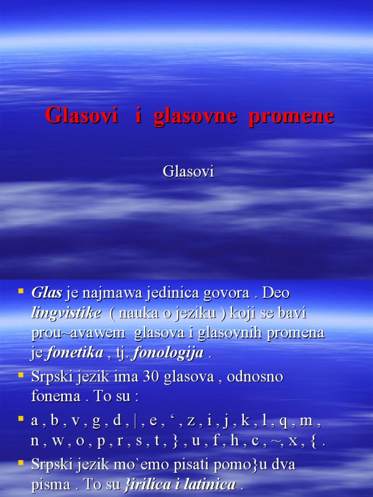 Glasovi I Glasovne Promene | PDF