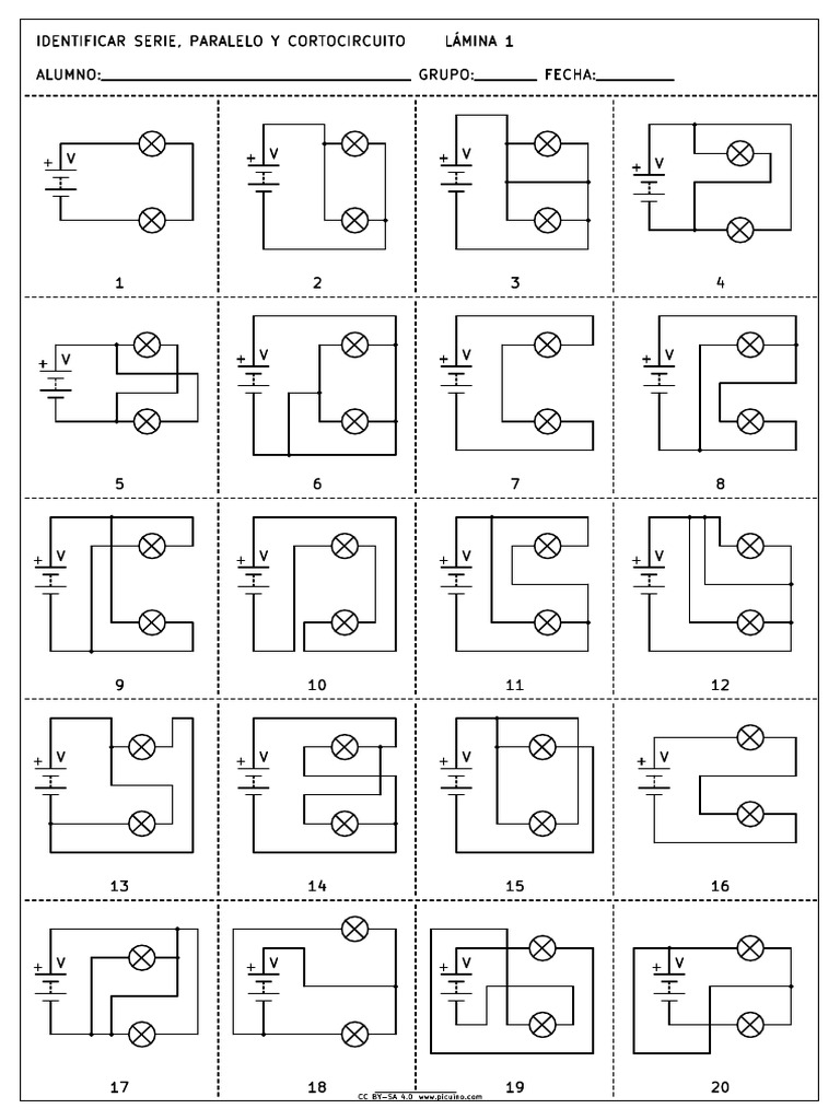 Hojas De Trabajo De Circuitos En Serie Y En Paralelo