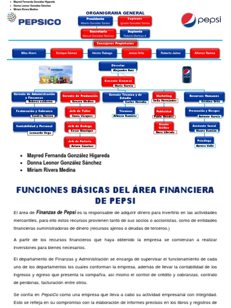 Pepsi Organigrama | PDF | Contabilidad | Pepsi Co