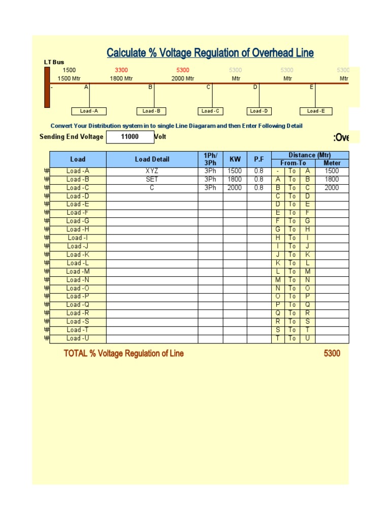 Calculate % Voltage Regulation of Line (1.1.17) | PDF ...