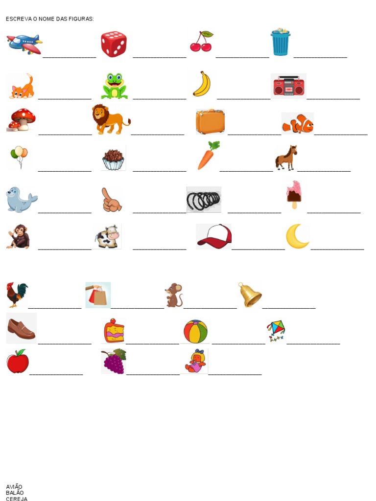 Escreva o Nome Das Figuras | PDF
