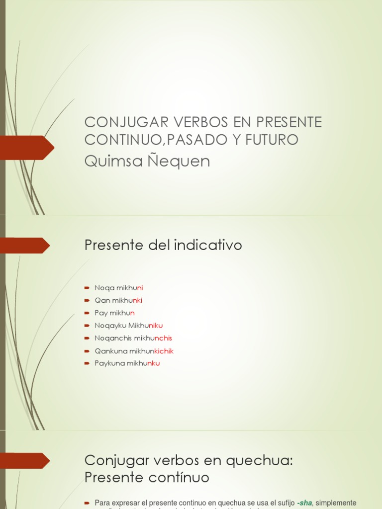 Conjugar Verbos en Presente, Pasado y Futuro | PDF | Verbo | Plural