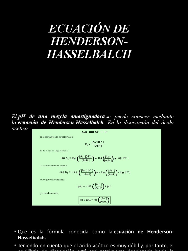 Ecuación de Henderson-Hasselbalch | PDF | Ph | Ácido