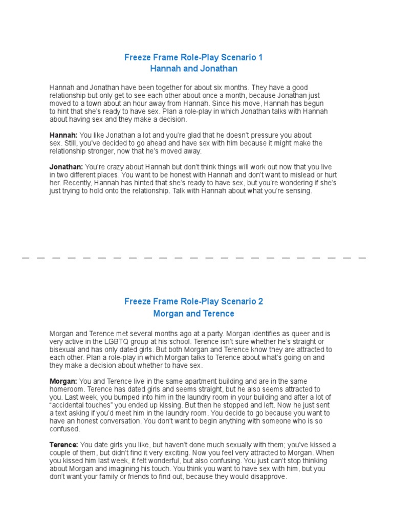 3Rs Role-Play Scenarios | PDF