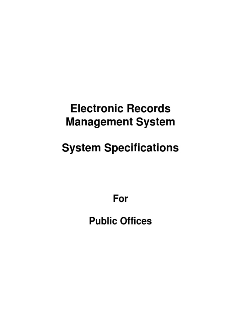 1 Electronic Records Management System (ERMS) Specification | PDF ...