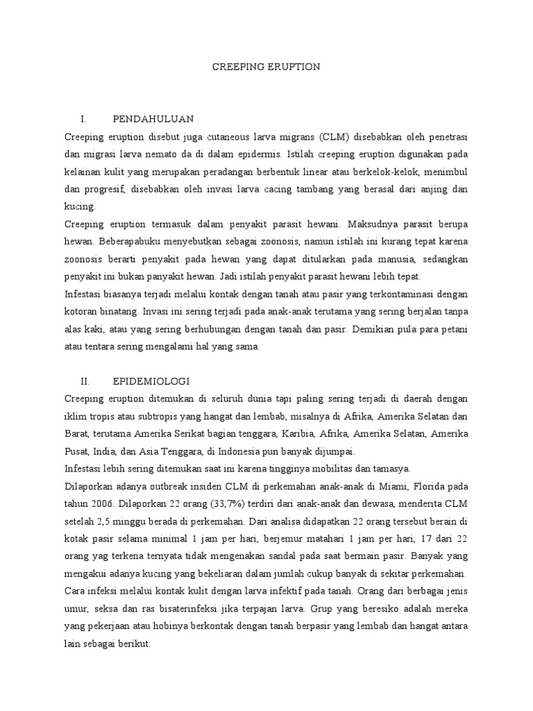 Creeping Eruption | PDF | Griya & Taman | Kesehatan Holistik