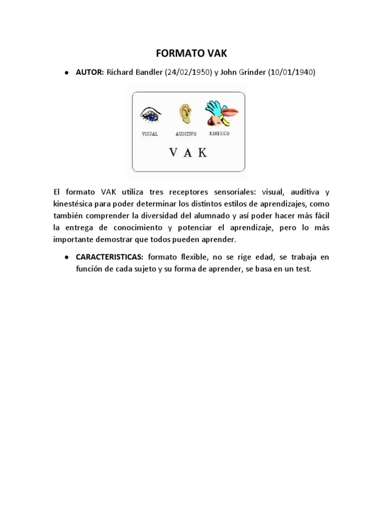 Métodos de Aprendizaje Efectivos VAK y PAI | PDF | Aprendizaje ...