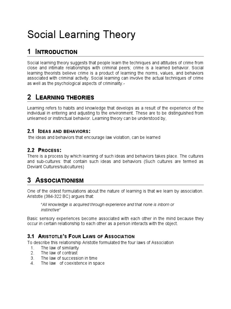 9.social Learning Theory | PDF | Reinforcement | Learning