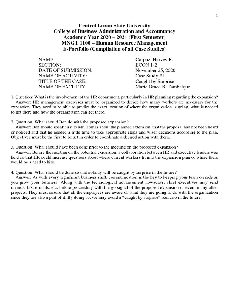 Case Studies | PDF | Human Resource Management | Employment