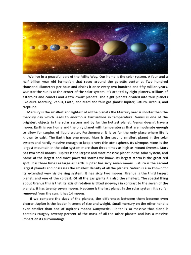 Astronomy and The Solar System Read and Consider | PDF | Solar System ...